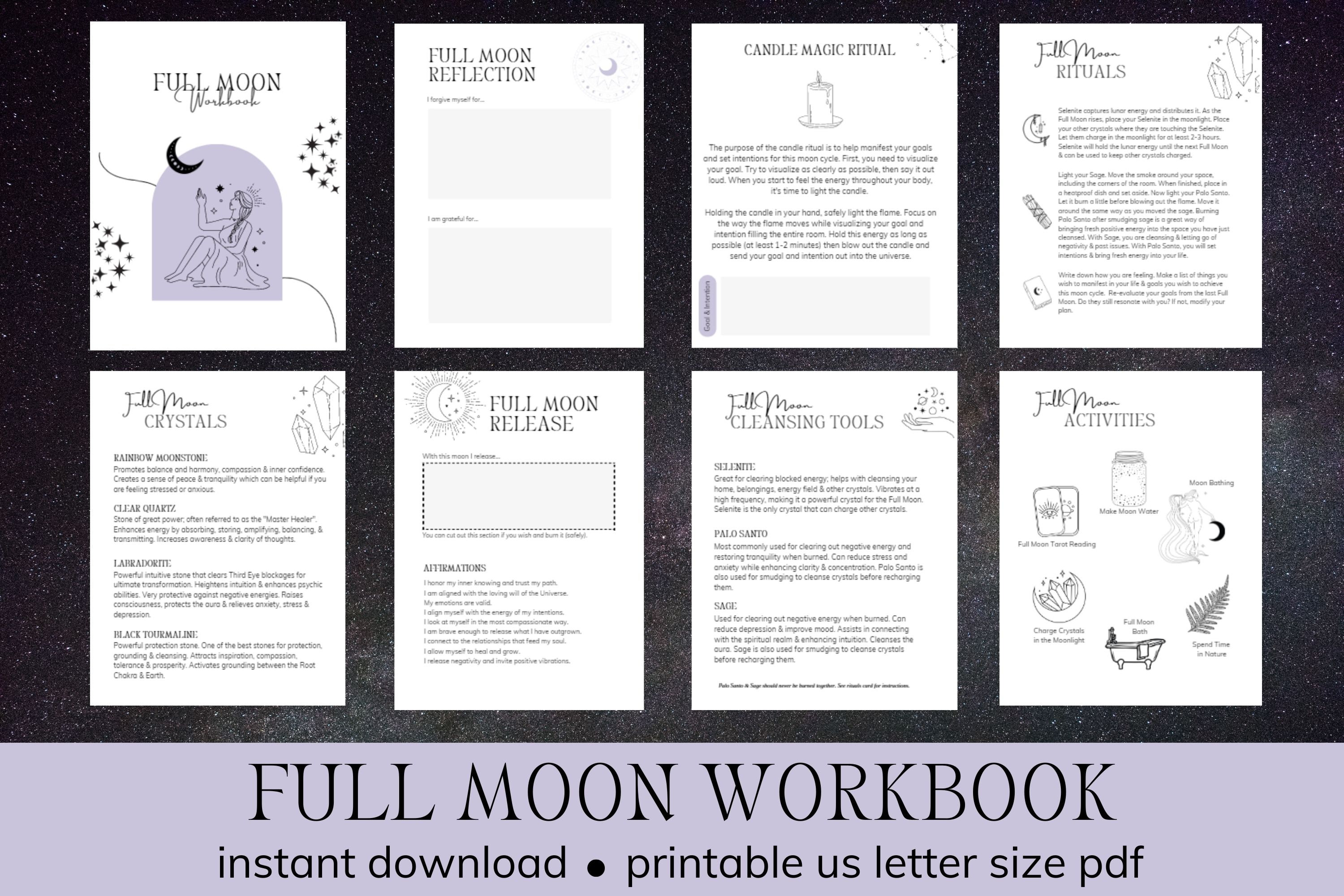 Full Moon Workbook Printable PDF Files 8.5 X 11 US Letter - Etsy