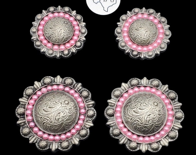 Set of 6 - Saddle Concho Set Pink Cabs - Etsy