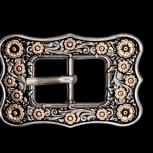 3/4 Floral Rope Edge Tri-color Cart Buckle - Etsy