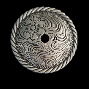 2 1/4 Floral Rope Edge W/hole Antique Silver - Etsy