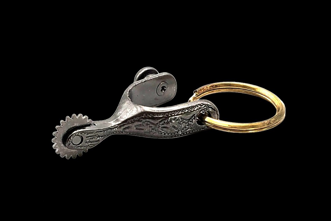 Engraved Spur Key Ring Gun Metal - Etsy
