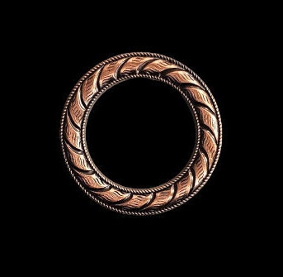 Engraved Cast Ring Antique Copper Finish 1 3/4