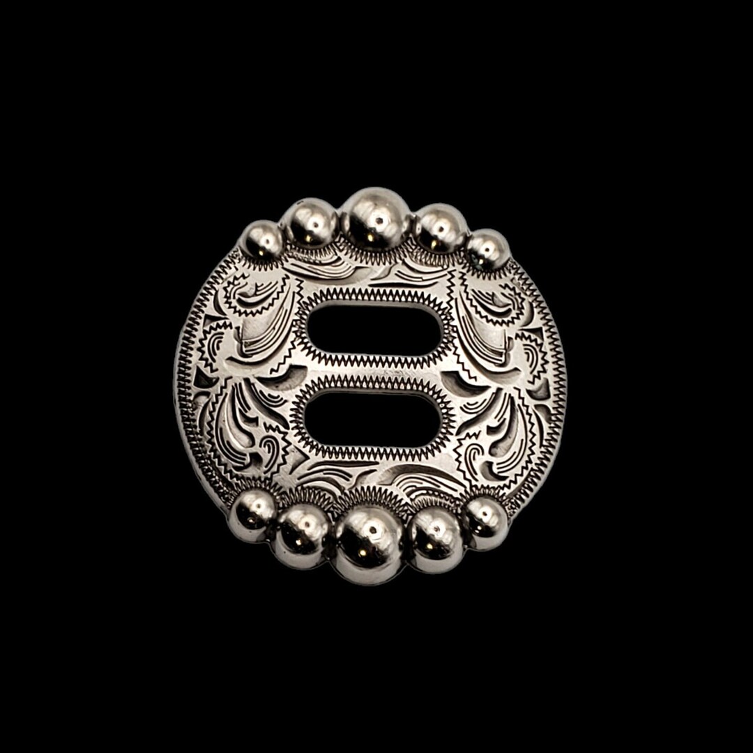 1-1/2" Slotted Stock Show Concho Nickel Plated W/ Black Enamel - Etsy