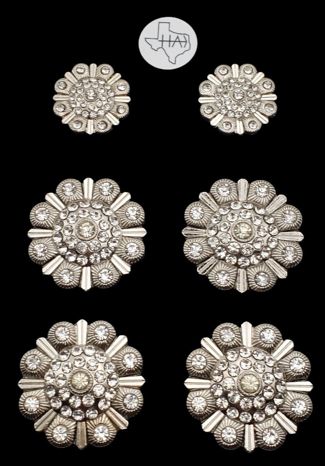 Set of 6 - Rowel Berry NP Concho Saddle Set (1/1.5) - Etsy