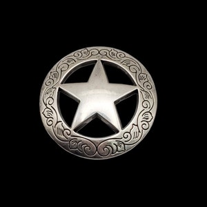 1-1/2" Engraved Border Ranger Star Concho HRSP Screw-back Concho - Etsy