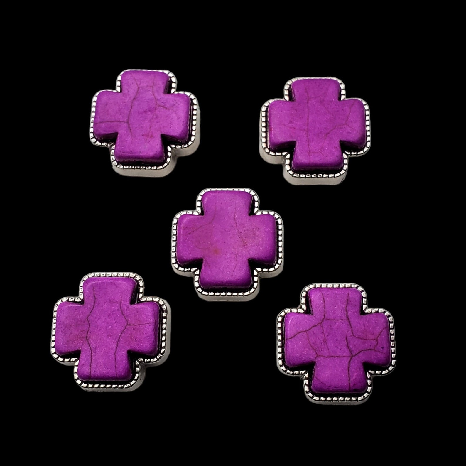 1 5pkg Cross Screwback Conchos Purple - Etsy