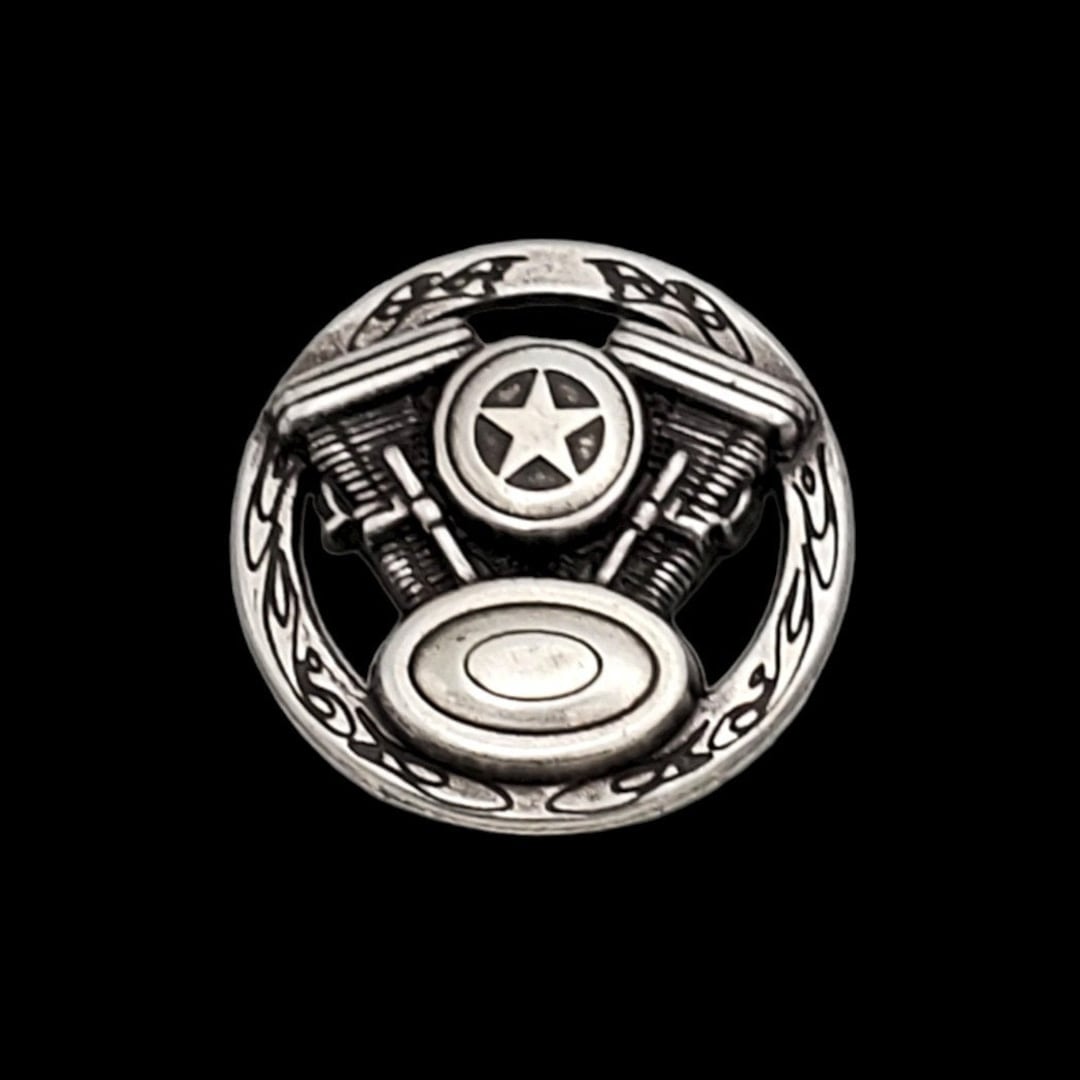 1-1/4" Twin V Motorcycle Concho - HRSP Screwback Concho - Etsy