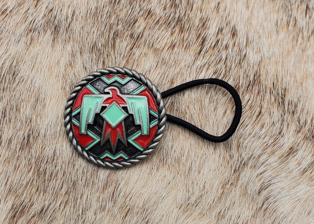Texhas T-bird (aqua/red) Ponytail Holder - Etsy
