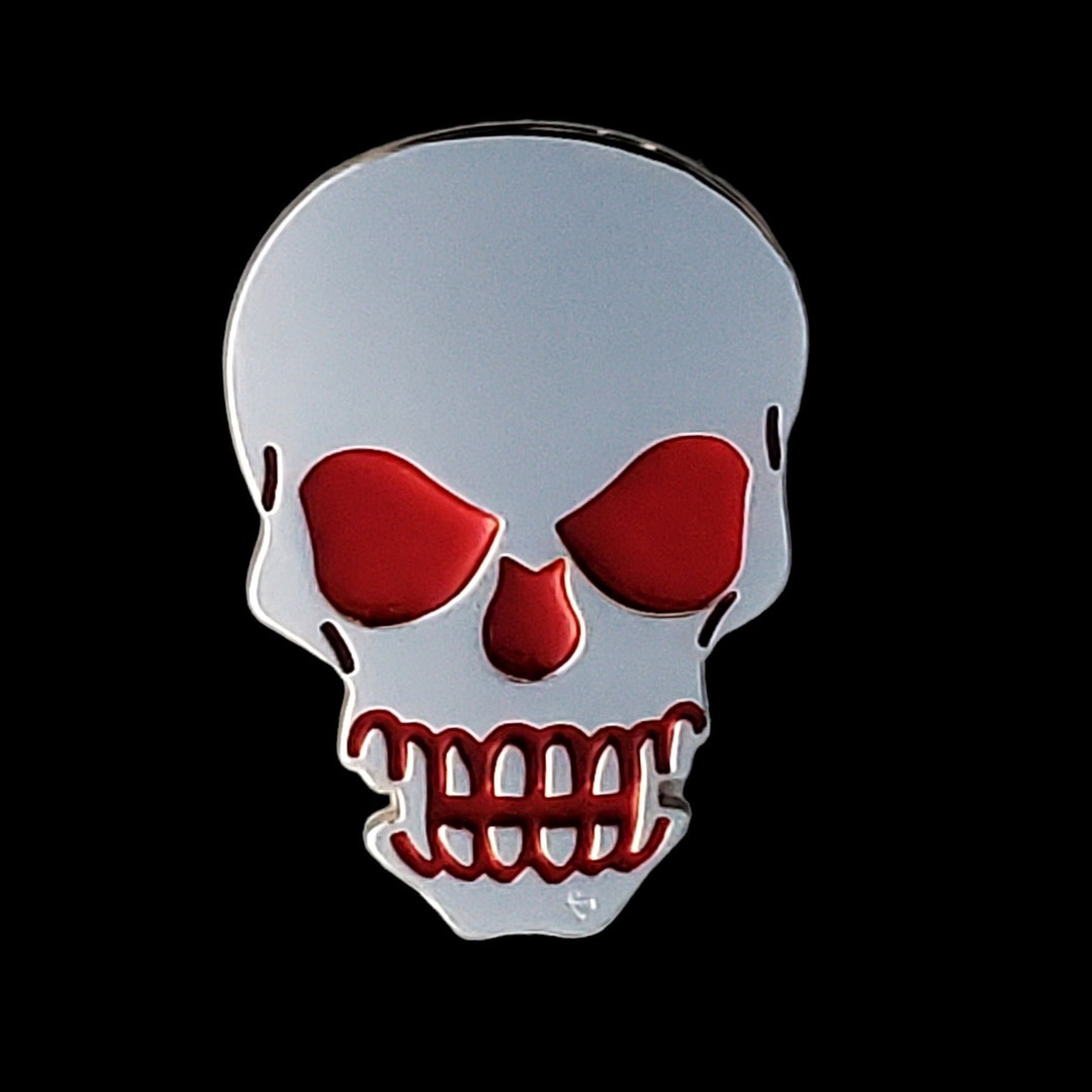 Red 4" X 2 3/4" Adhesive Skull - Etsy