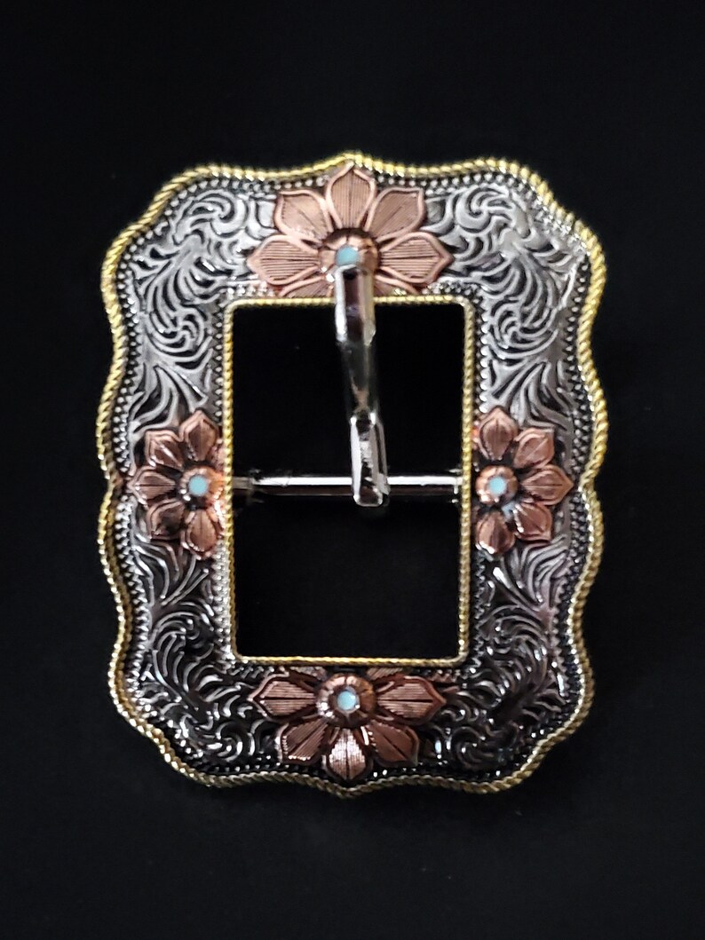 3/4 Floral Rope Edge Tri-color Cart Buckle - Etsy