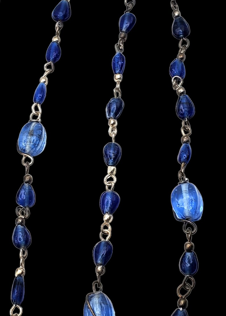 Glass Bead Chain Asst Blue 1 Yard - Etsy