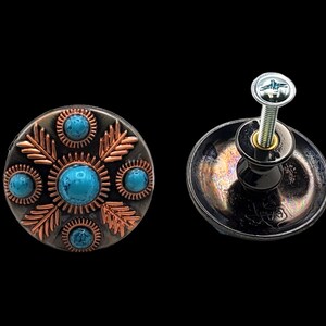 Feathered Turquoise Cabinet Knobs (pair) - Etsy