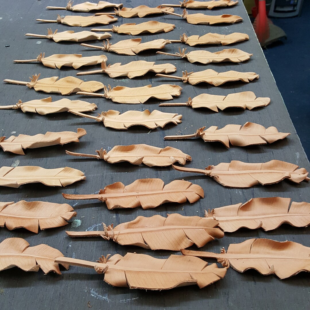 Hand Tooled Leather Feather - Etsy