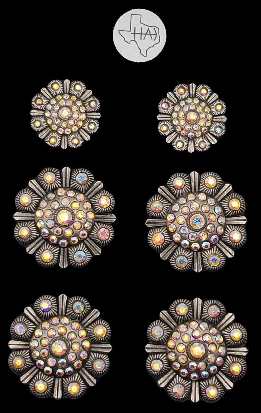 Set of 6 - Rowel Berry ANP/AB Concho Saddle Set (set of 6 - 1/1.5) - Etsy