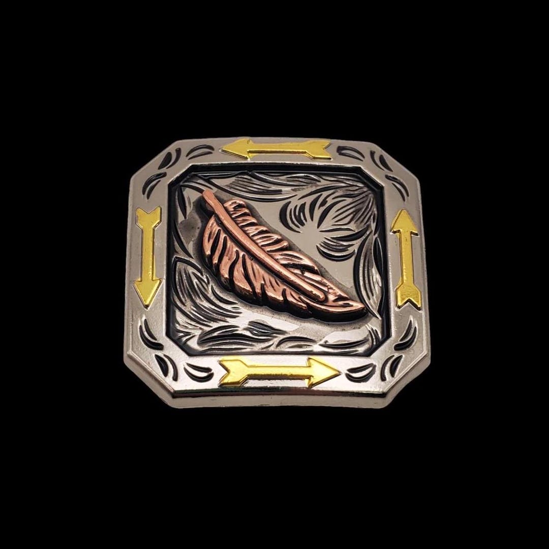 1-1/4" Tri-color Feather and Arrows Screw-back Concho - Etsy