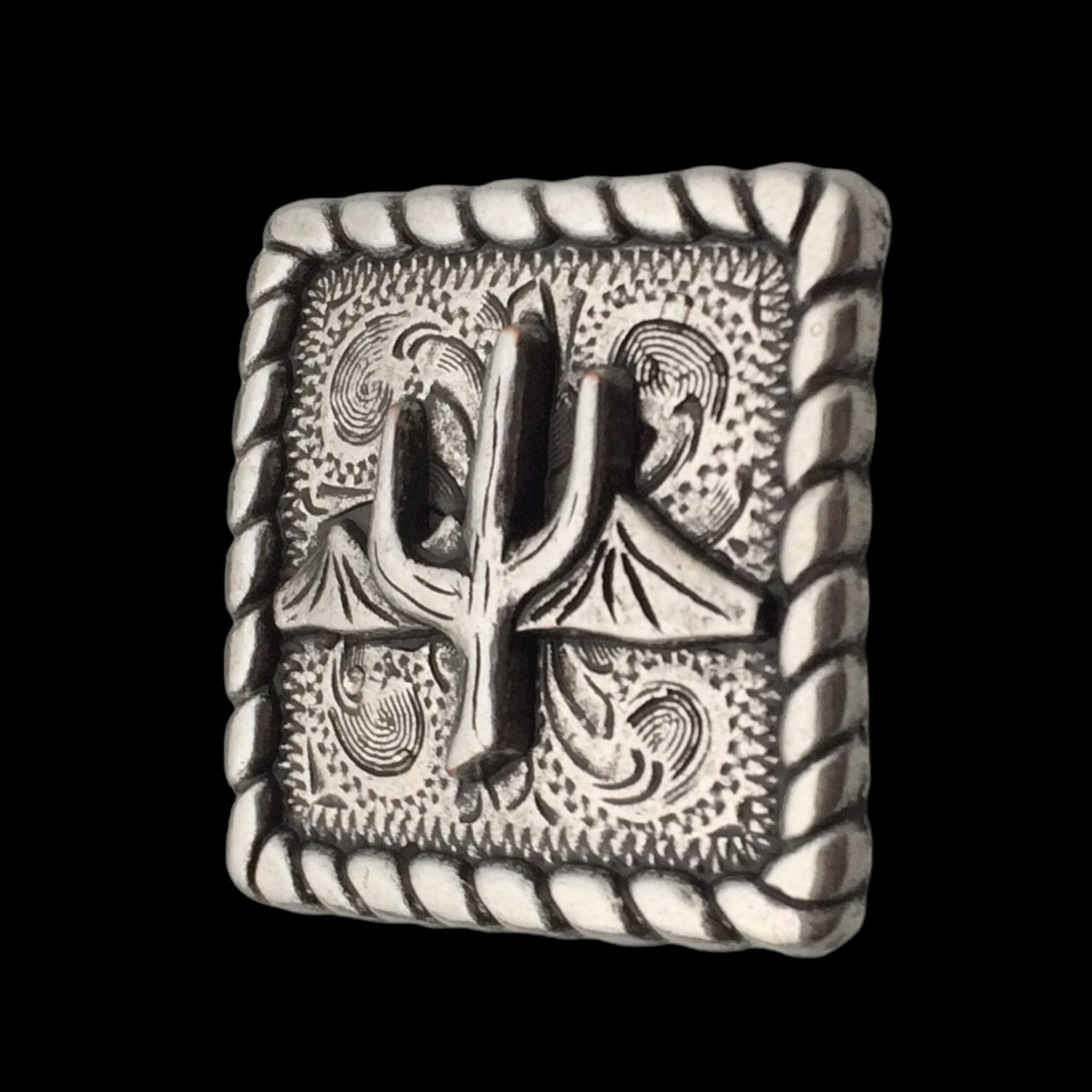 1-1/4 Screw Back Square Cactus Concho Ant Silver - Etsy