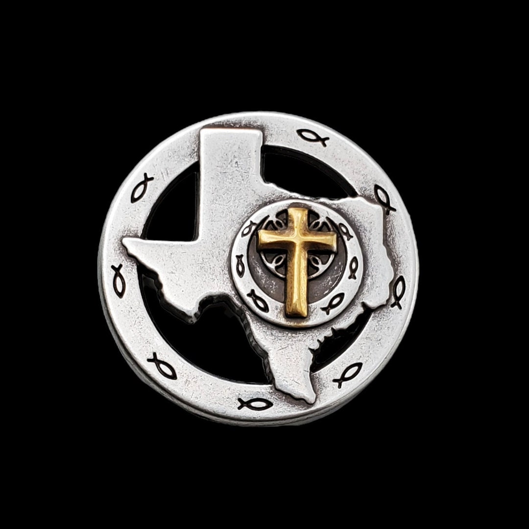 Texas With Cross Screw-back Concho - Etsy