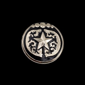 1-1/2" Ebony 3-D Star Screwback Concho - Etsy