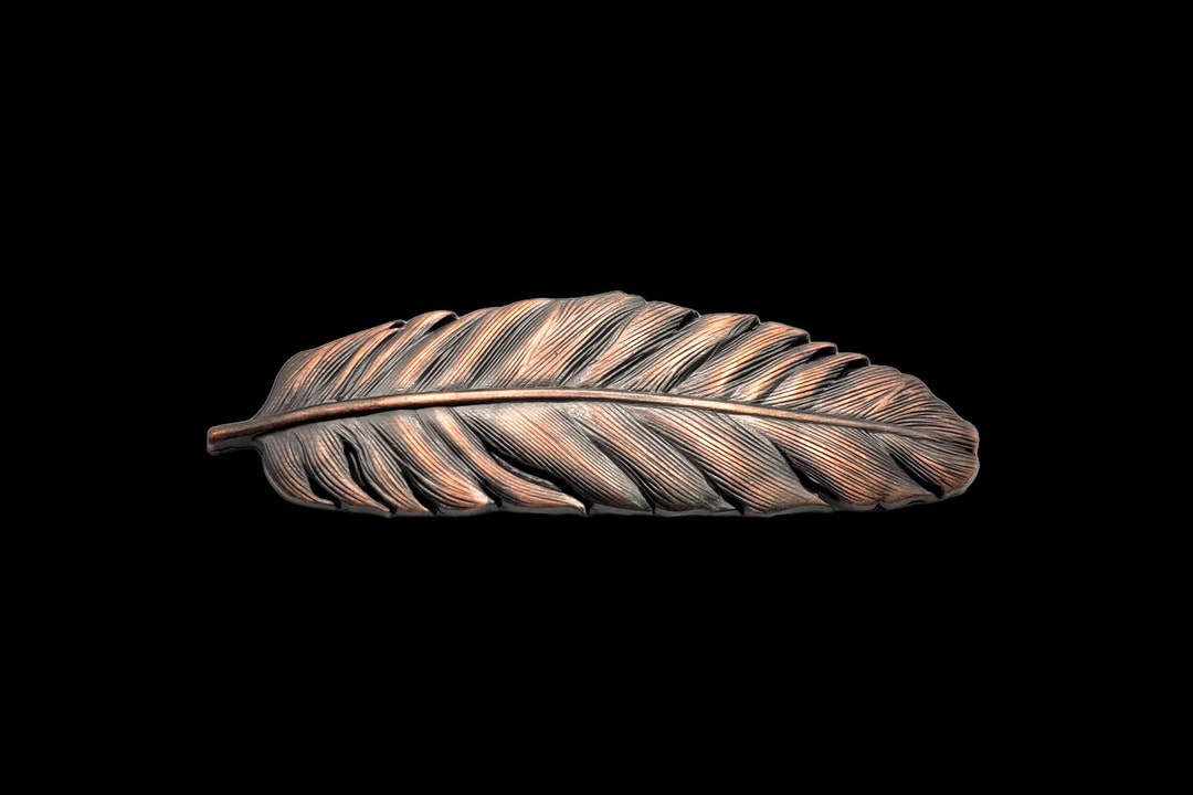 3" Feather Screw-back Concho Antique Copper - Etsy