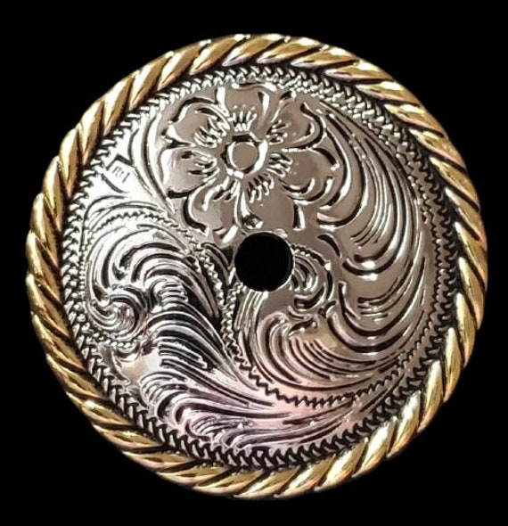 2 1/4 Floral Rope Edge W/hole Antique Silver/brass - Etsy