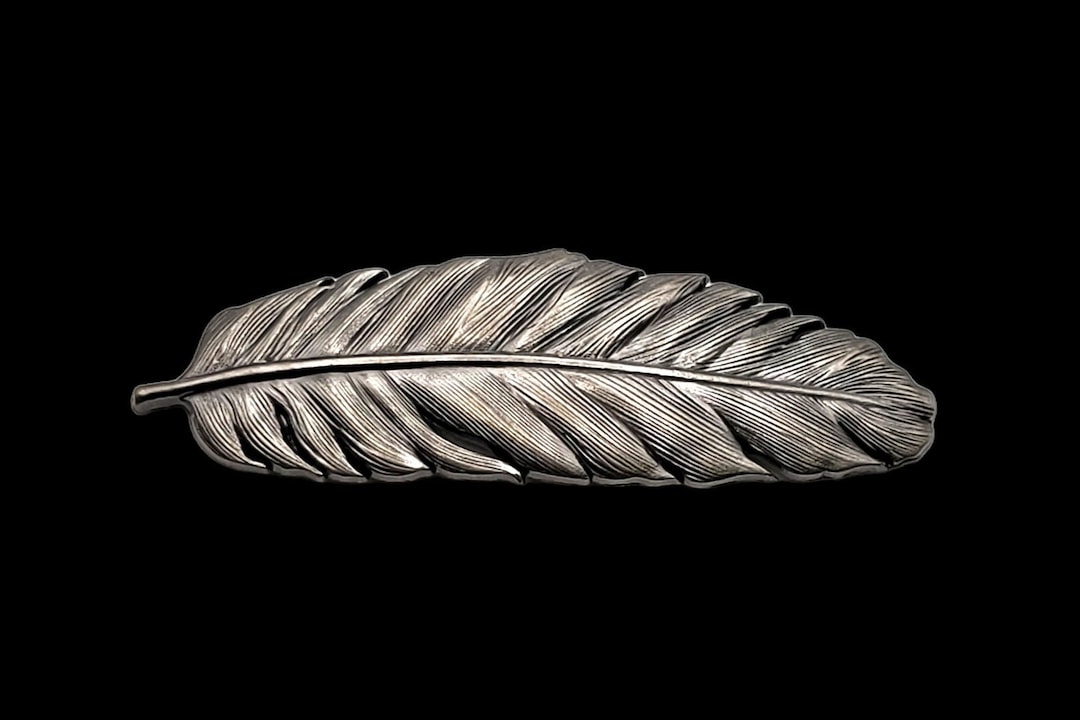 3" Feather Screw-back Concho Antique Nickel - Etsy