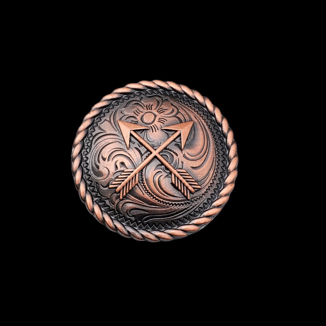 1-1/4" Crossed Arrows Concho Ant Copper Screw-back Concho - Etsy