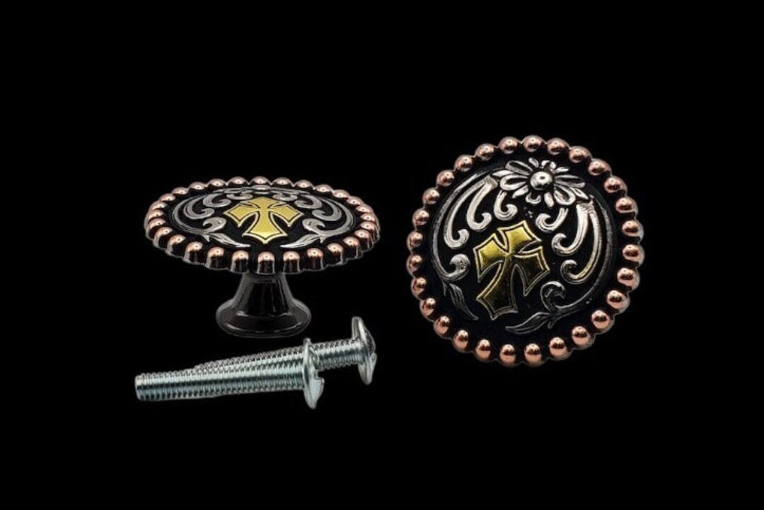 Cascade Cross Cabinet Knobs (pair) - Etsy