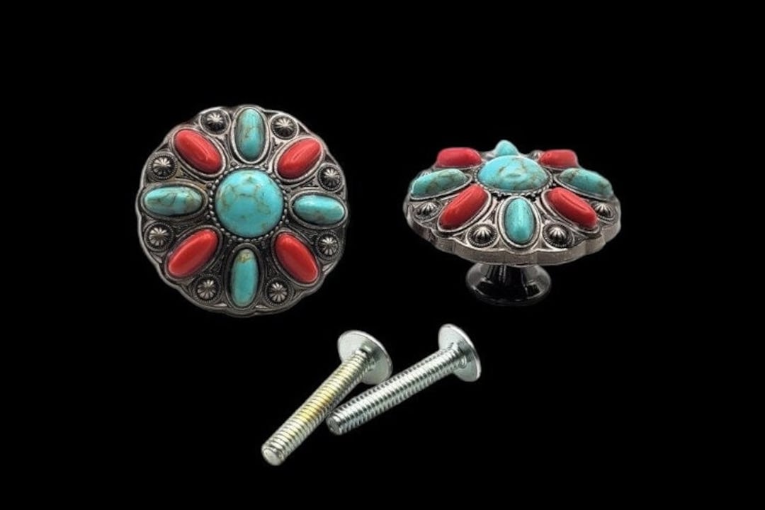 Painted Desert Cabinet Knobs (pair) Antique Nickel - Etsy