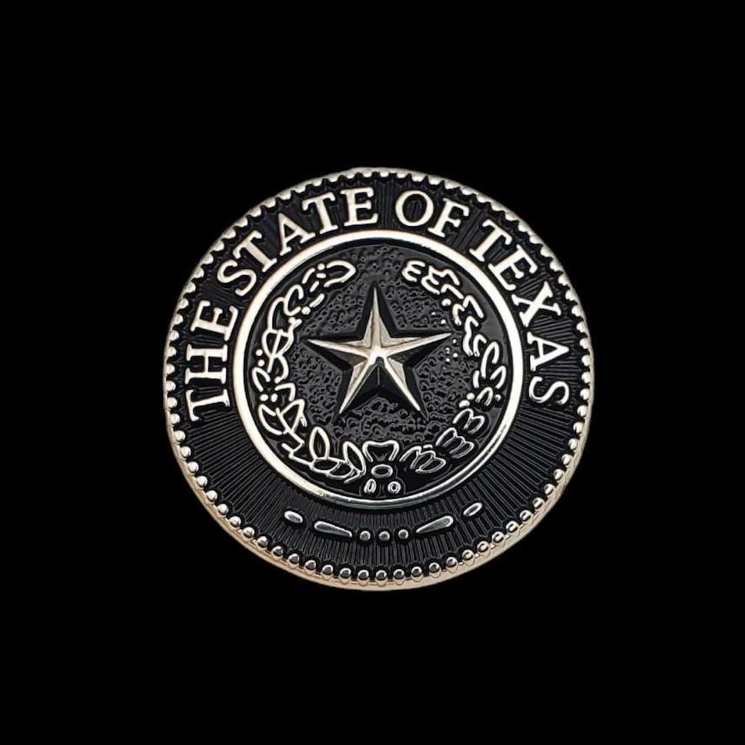 1-1/4" Texas State Seal Sp/blk Screw-back Concho - Etsy