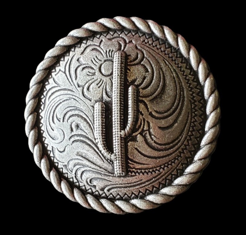 1 1/2 Screw Back Cactus Concho Ant Silver | Etsy