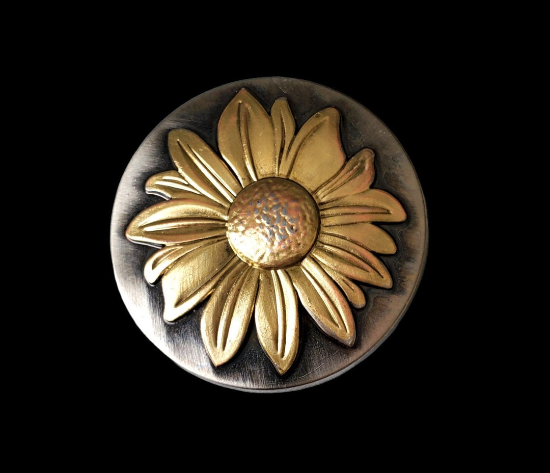 1-1/4 Golden Flower Concho - Etsy