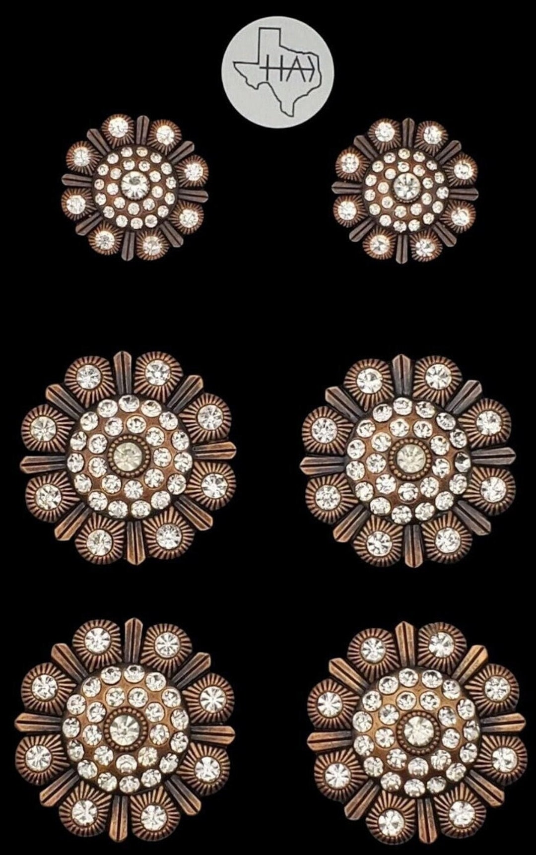 Set of 6 - Rowel Berry ACP Concho Saddle Set (set of 6 - 1/1.5) - Etsy