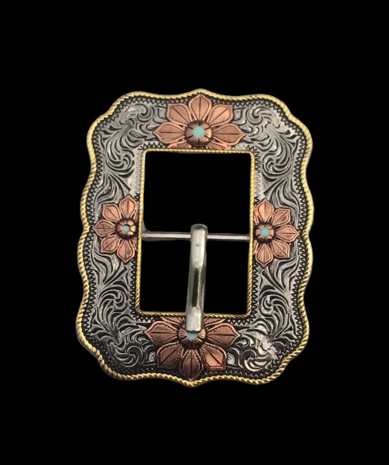 3/4" Floral Rope Edge Tri-color Cart Buckle - Etsy