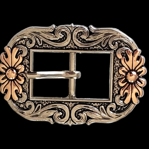 3/4 Floral 2-tone Cart Buckle - Etsy