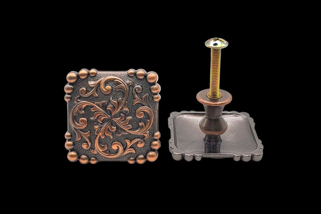 Yuma Cabinet Knobs (pair) Antique Copper - Etsy