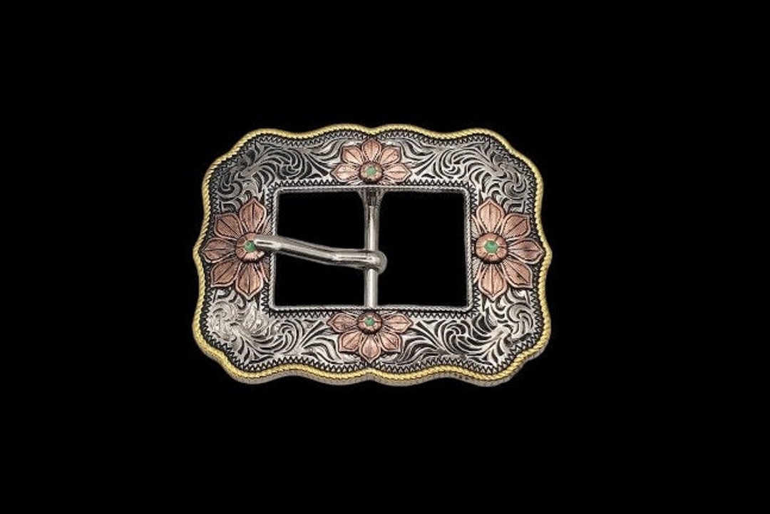3/4 Floral Rope Edge Tri-color Cart Buckle - Etsy