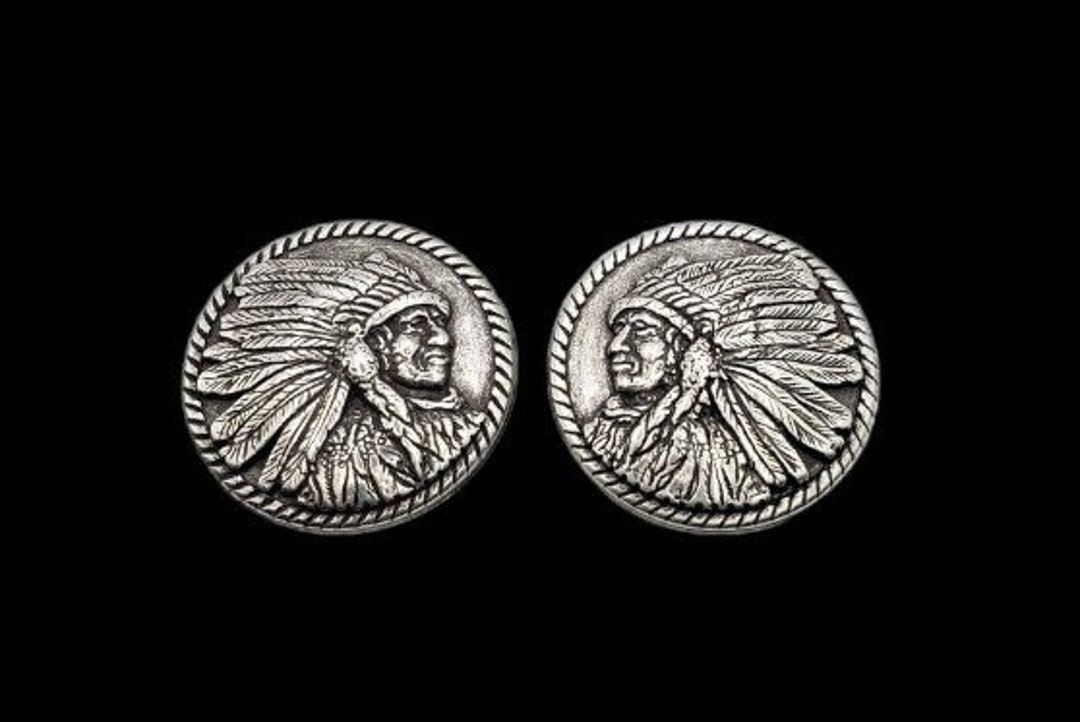 1-1/4" (pair) Indian Chief Profiles HRSP Screw-back Conchos - Etsy