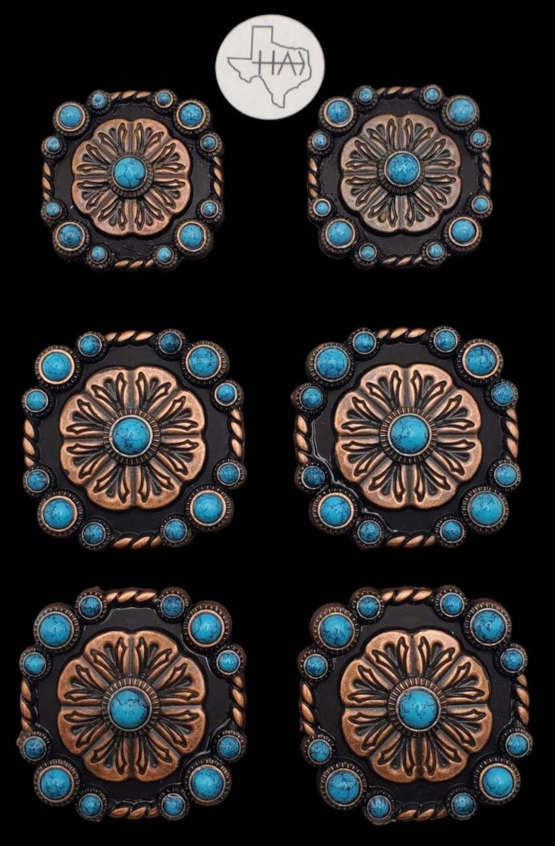 Set of 6 - Las Cruces Conchos Saddle Set - Etsy