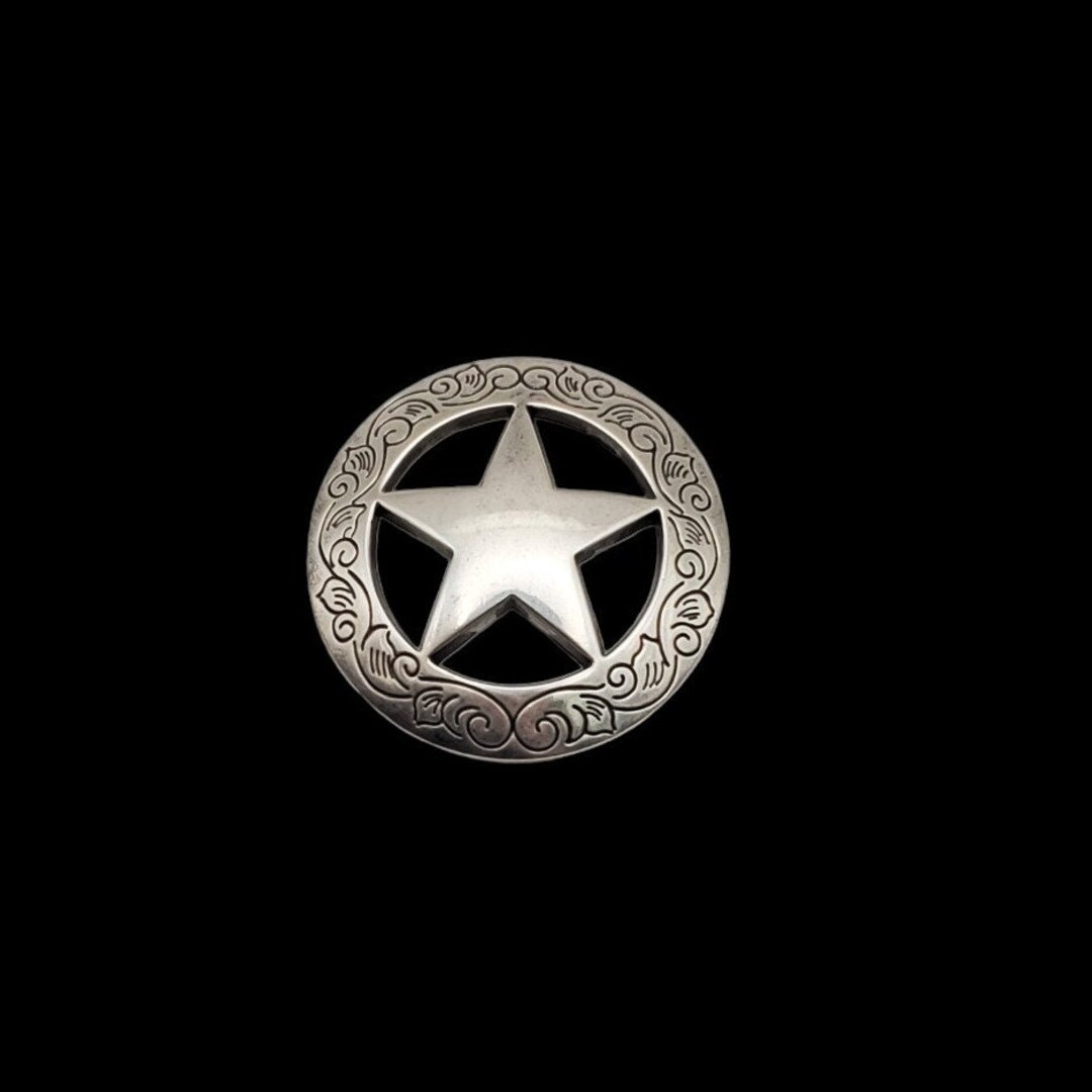7/8" Engraved Border Star Concho HRSP Screwback Concho - Etsy
