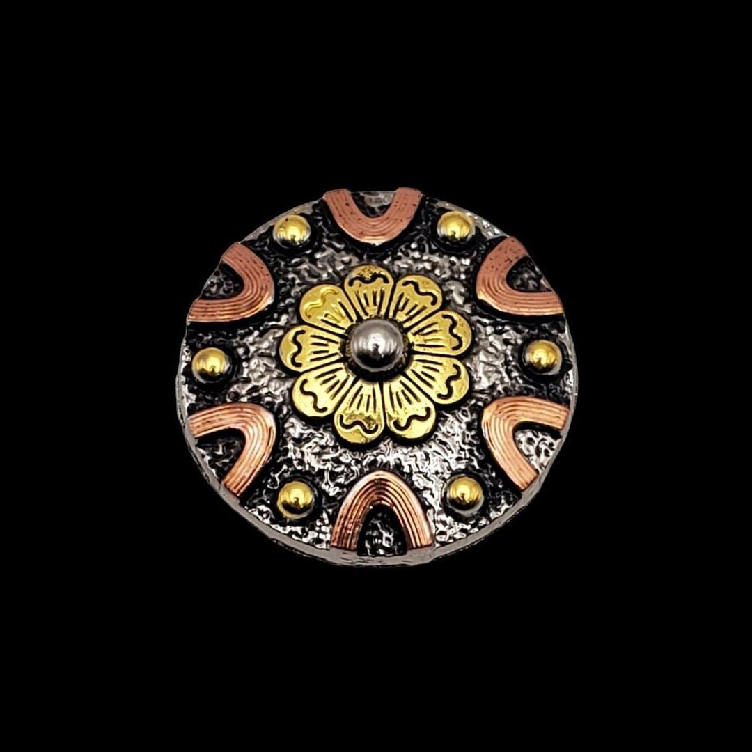 1-1/4" Tri-color Roswell Golden Rose Screw-back Concho - Etsy