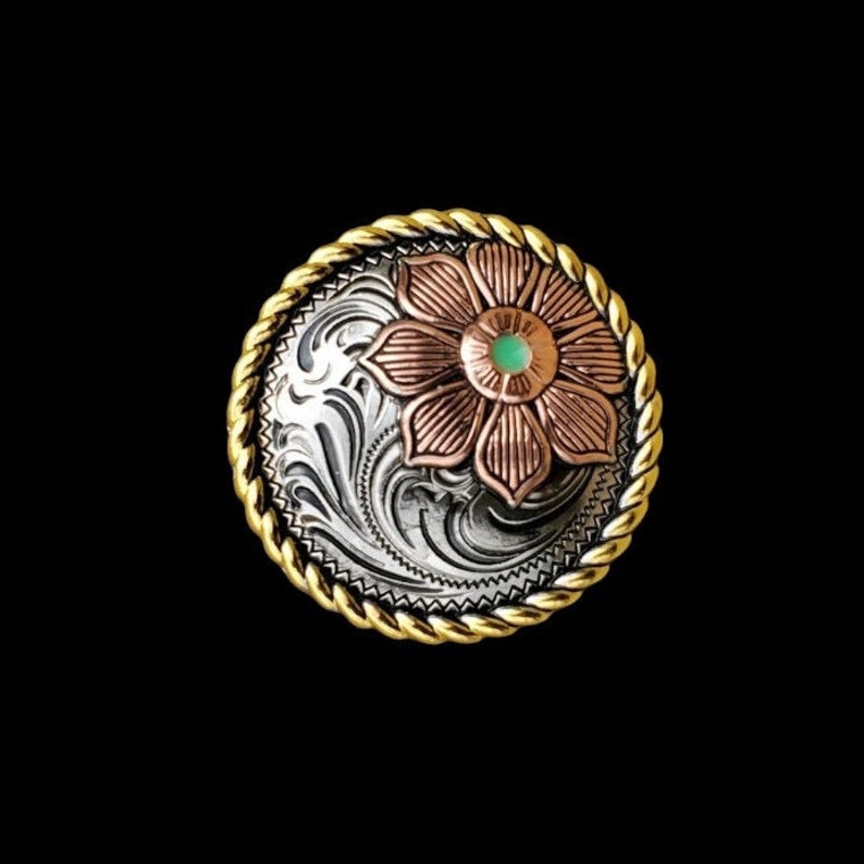1-1/2" Tri Color Screw Back Concho - Etsy