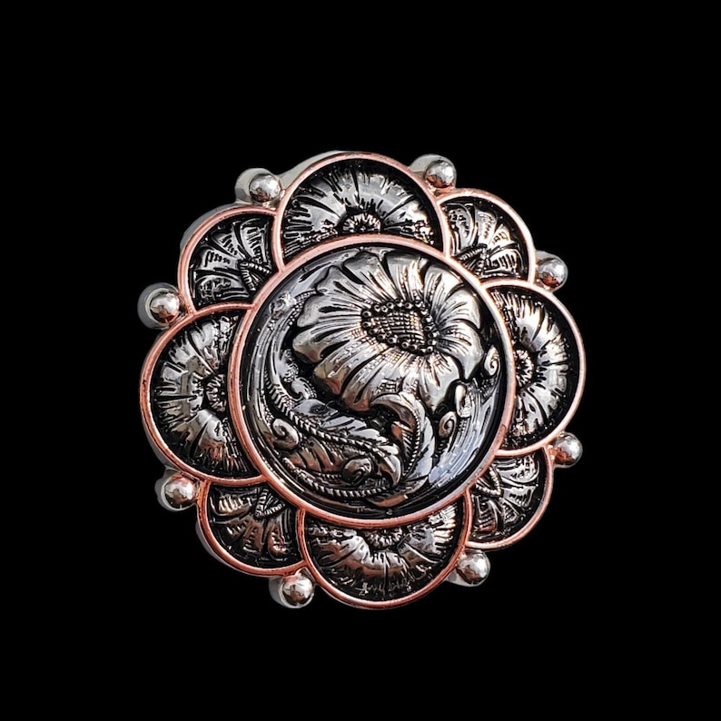 1-1/2 Ransom Rose Screw Back Concho - Etsy