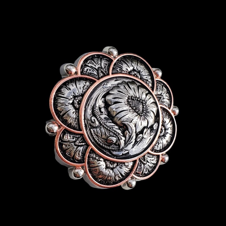 1-1/2 Ransom Rose Screw Back Concho - Etsy