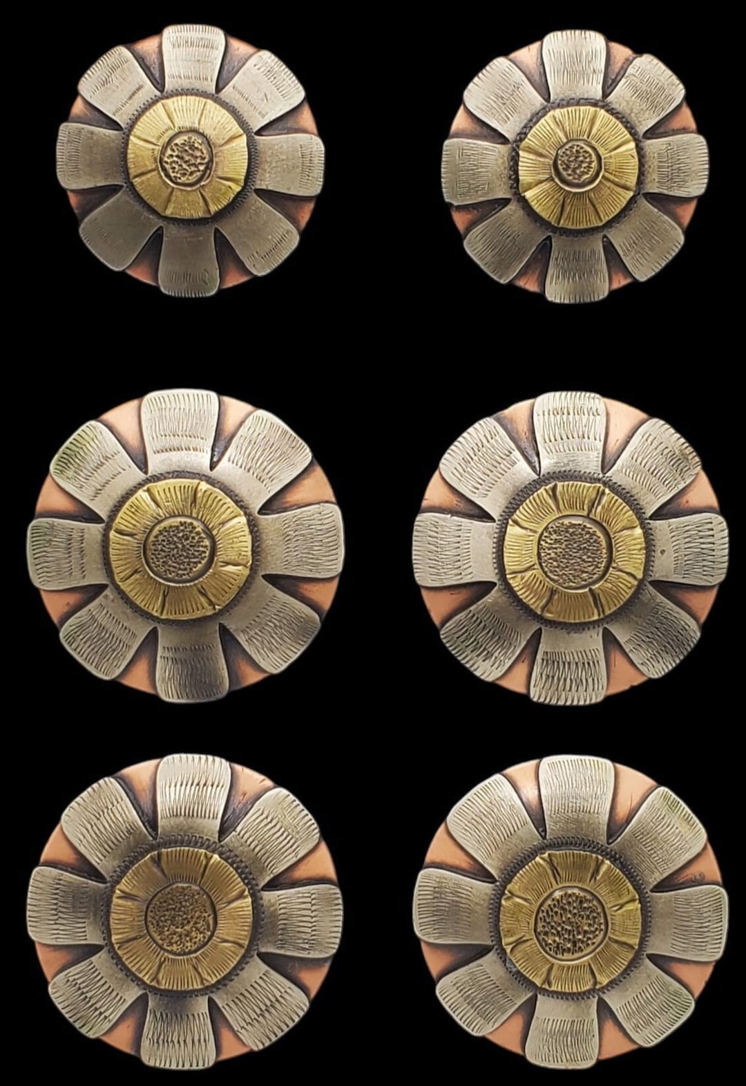 Set of 6 - Tri-color Rowel Flower Saddle Set Deluxe - Etsy