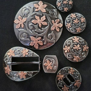 1-1/2" Slotted Wildflower Concho - Etsy