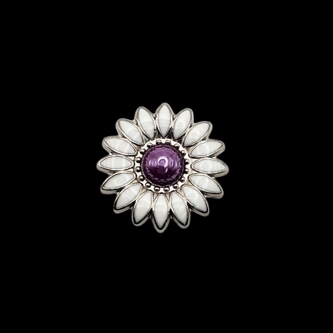 3/4" Daisy White/purple Screwback Conchos - Etsy