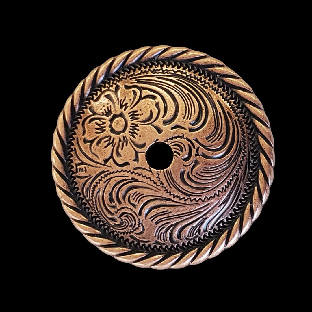 2 1/4 Floral Rope Edge W/hole Antique Copper - Etsy