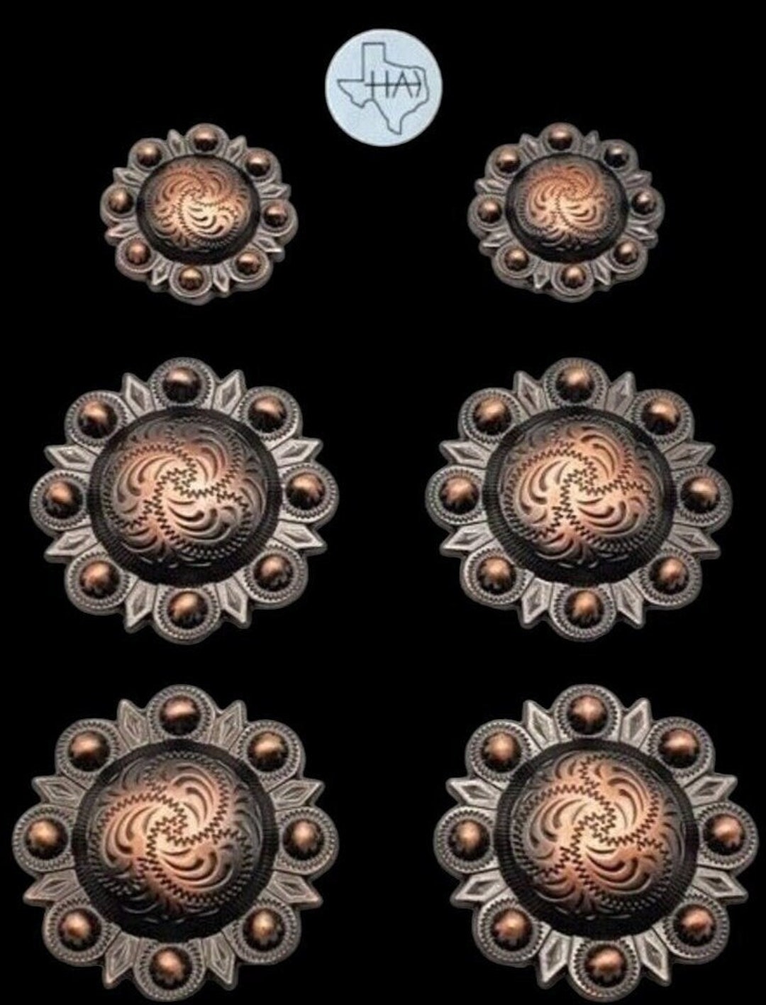 Set of 6 - Econo Saddle Set Berry Conchos ACP - Etsy