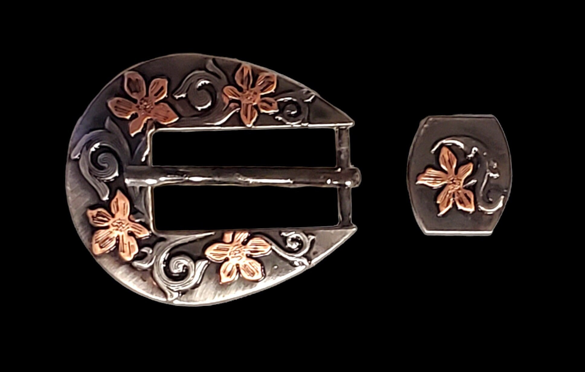 3/4 Wildflower Buckle and Keeper - Etsy