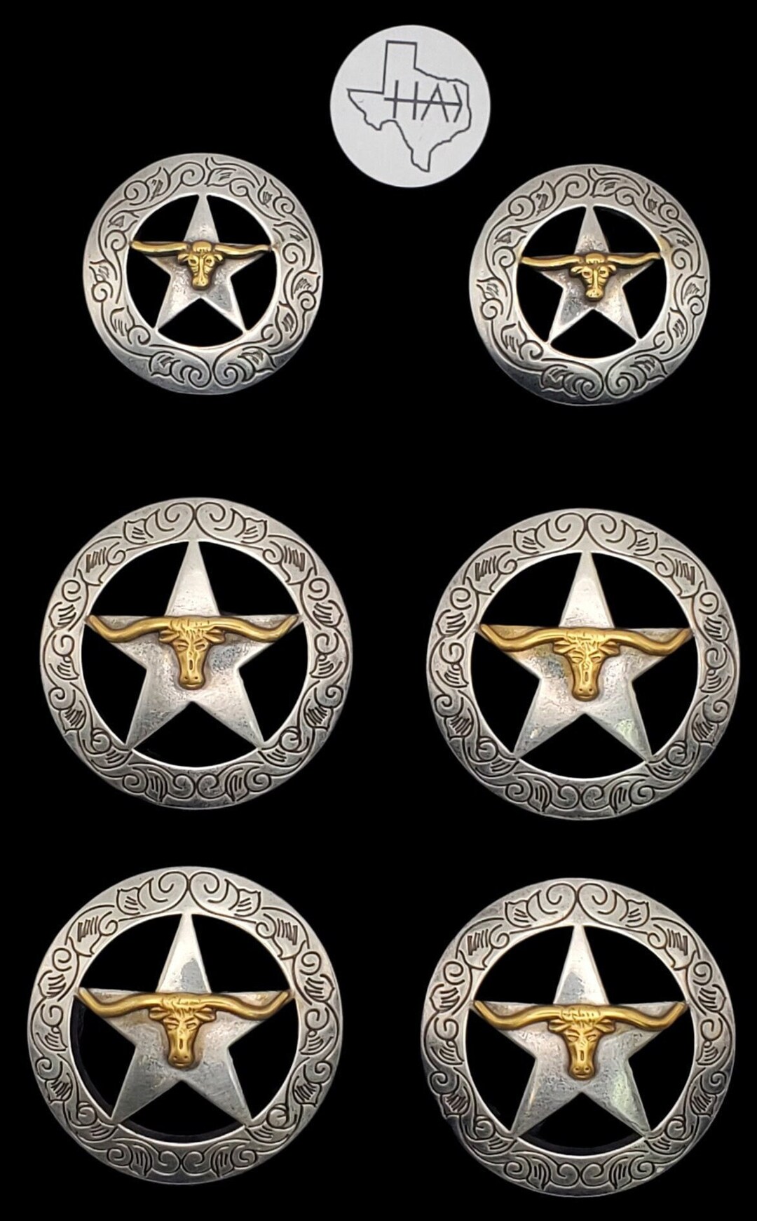 Set of 6 - Trail Boss Saddle Concho Set - Etsy